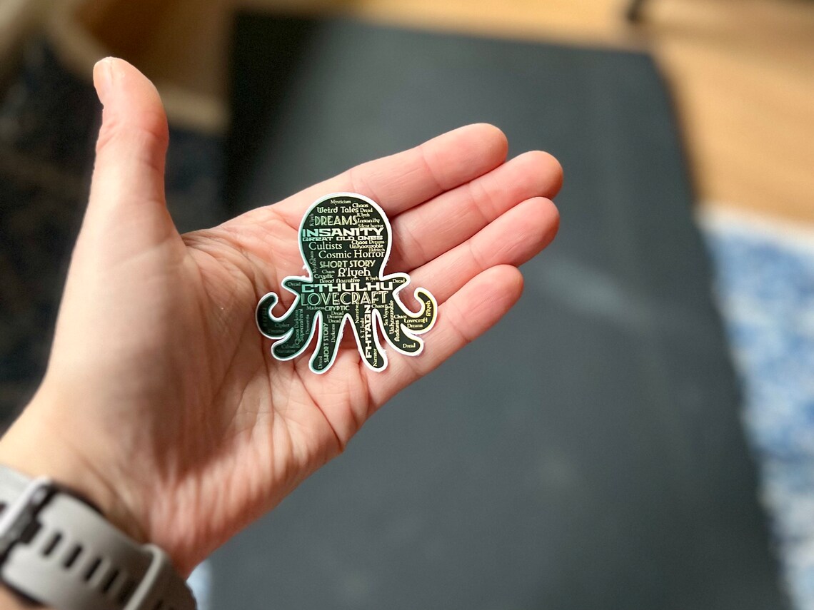 Lovecraft Cthulhu Sticker Word Cloud Insane Octopus Cosmic Horos Art - Etsy