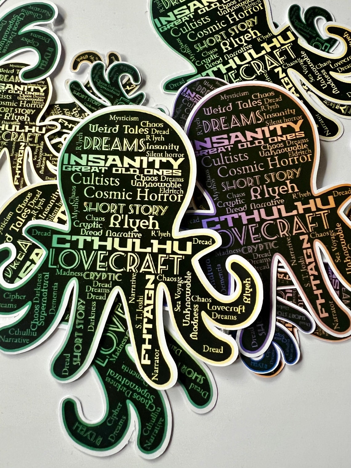 Lovecraft Cthulhu Sticker Word Cloud Insane Octopus Cosmic Horos Art - Etsy