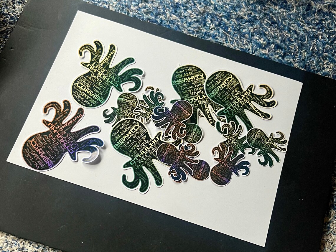Lovecraft Cthulhu Sticker Word Cloud Insane Octopus Cosmic Horos Art - Etsy