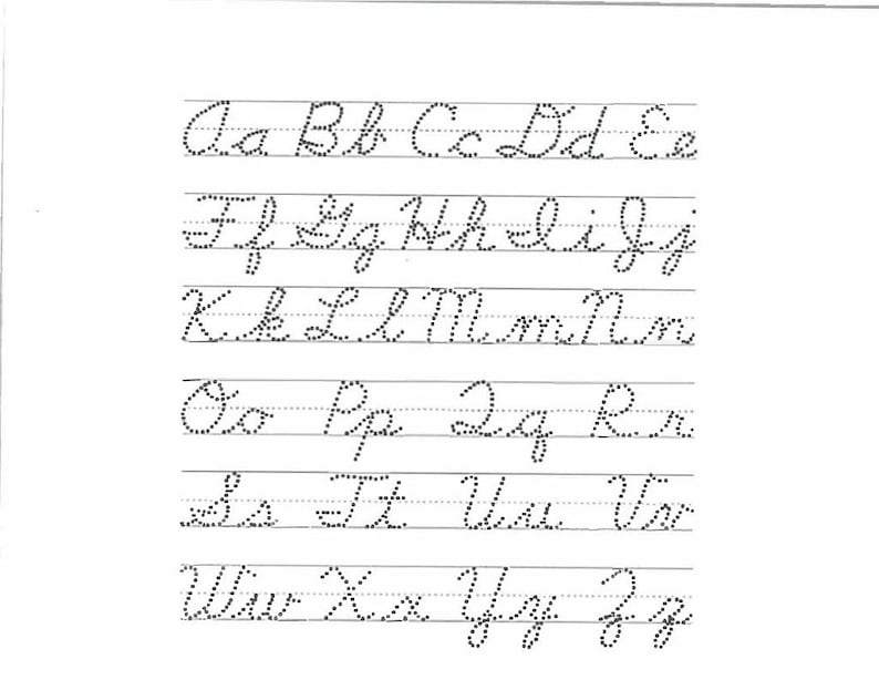Traceable Cursive Letters With Blank Templates - Etsy