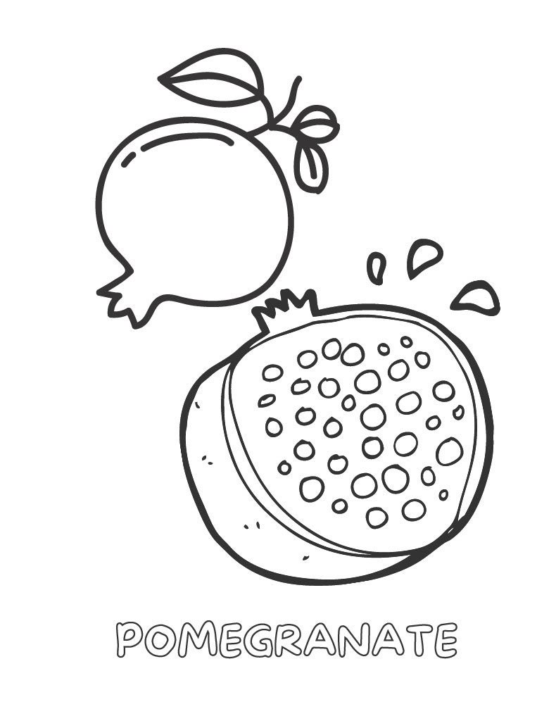 Alphabet, Numbers, Fruit and Vegetables Coloring Pages - Etsy