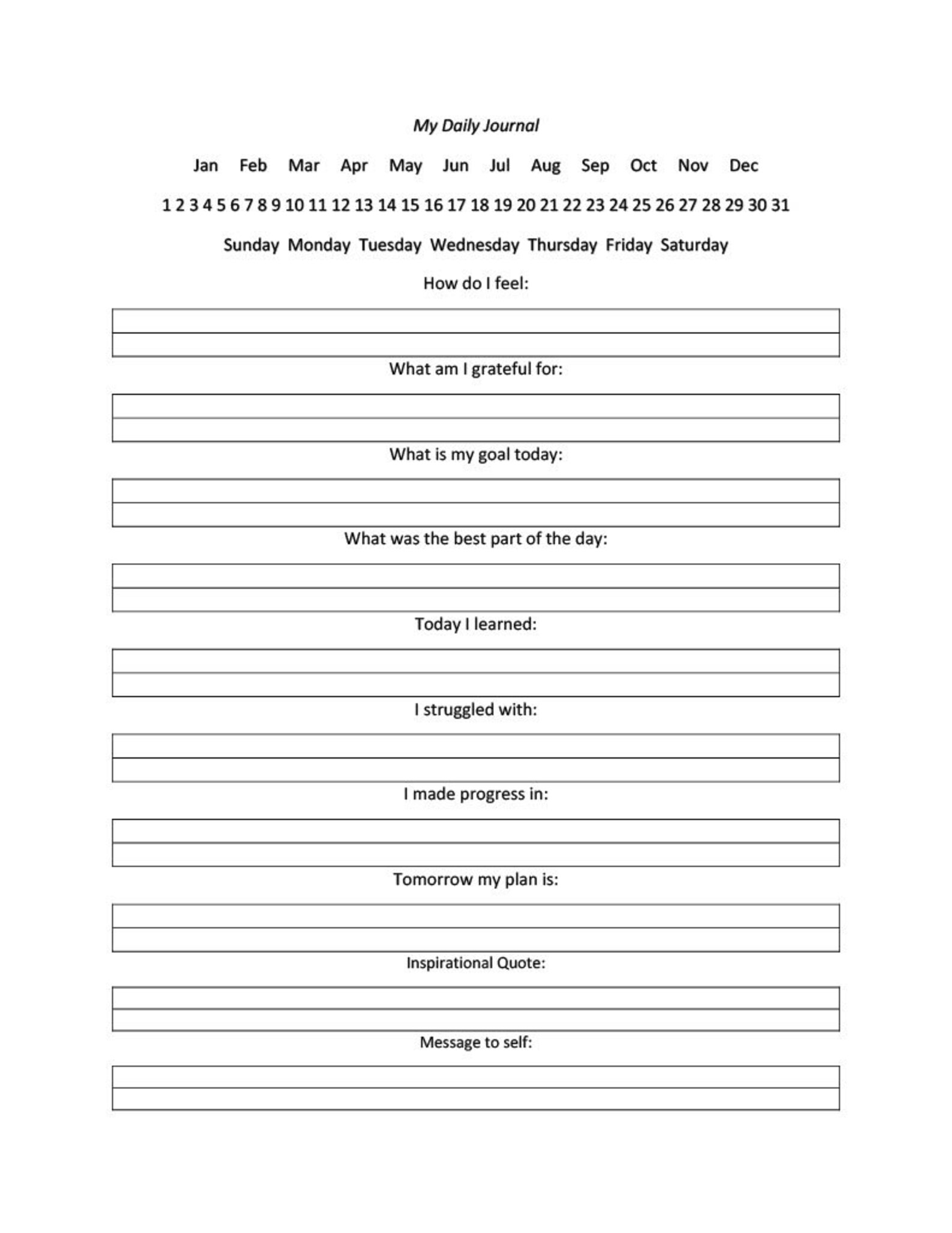 Printable Journals With 5 Different Templates - Etsy