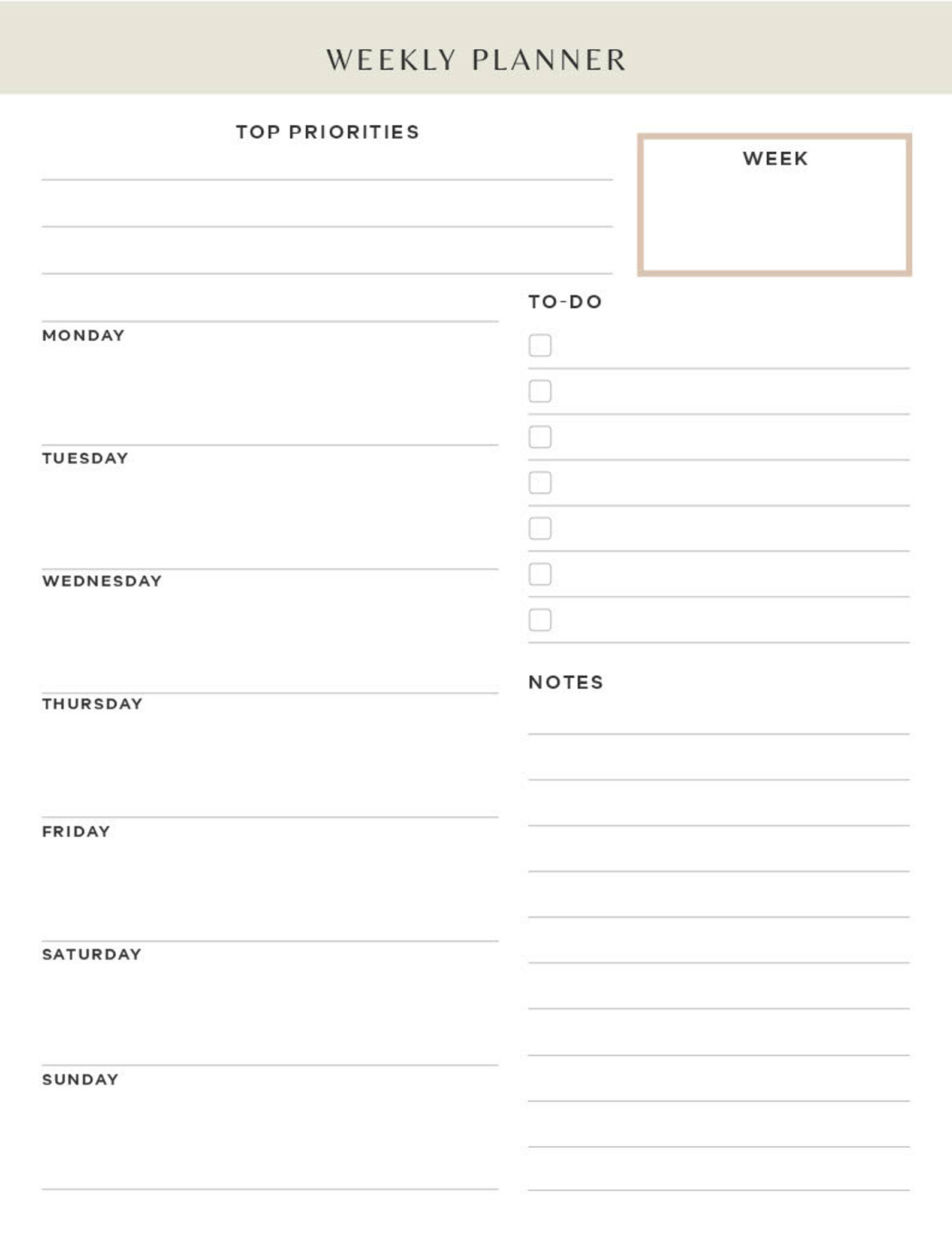 24 Hour Planner and A Weekly Planner - Etsy