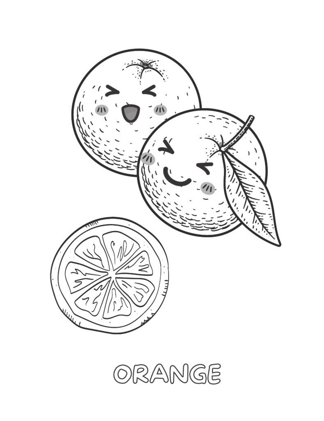 Alphabet Numbers Fruit and Vegetables Coloring Pages - Etsy