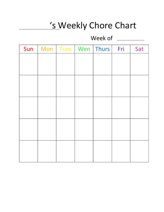 Weekly Chore Chart Cleaning Schedule Morning Routine and | Etsy