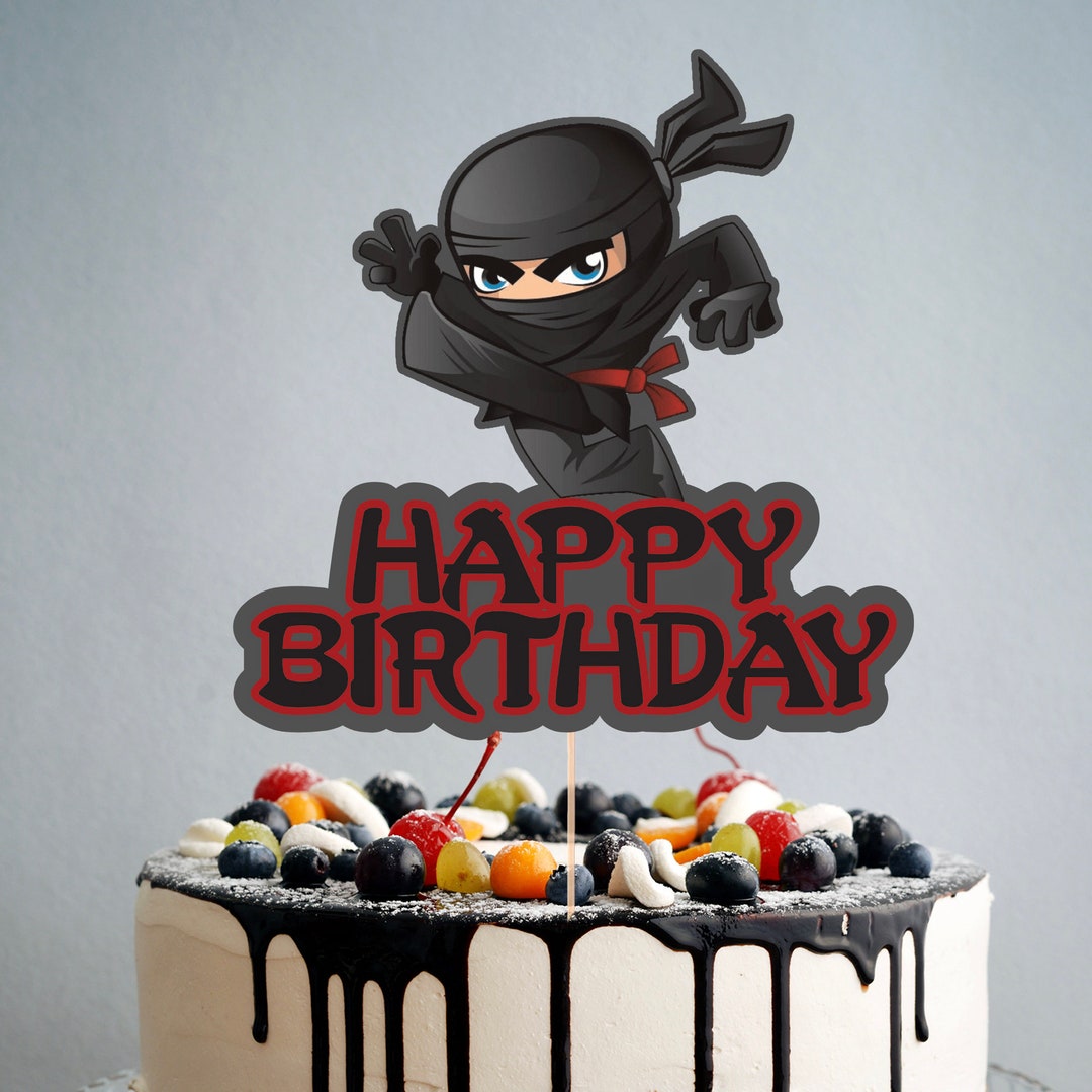 Printable Ninja Birthday Cake Topper Party Decoration Digital File ...
