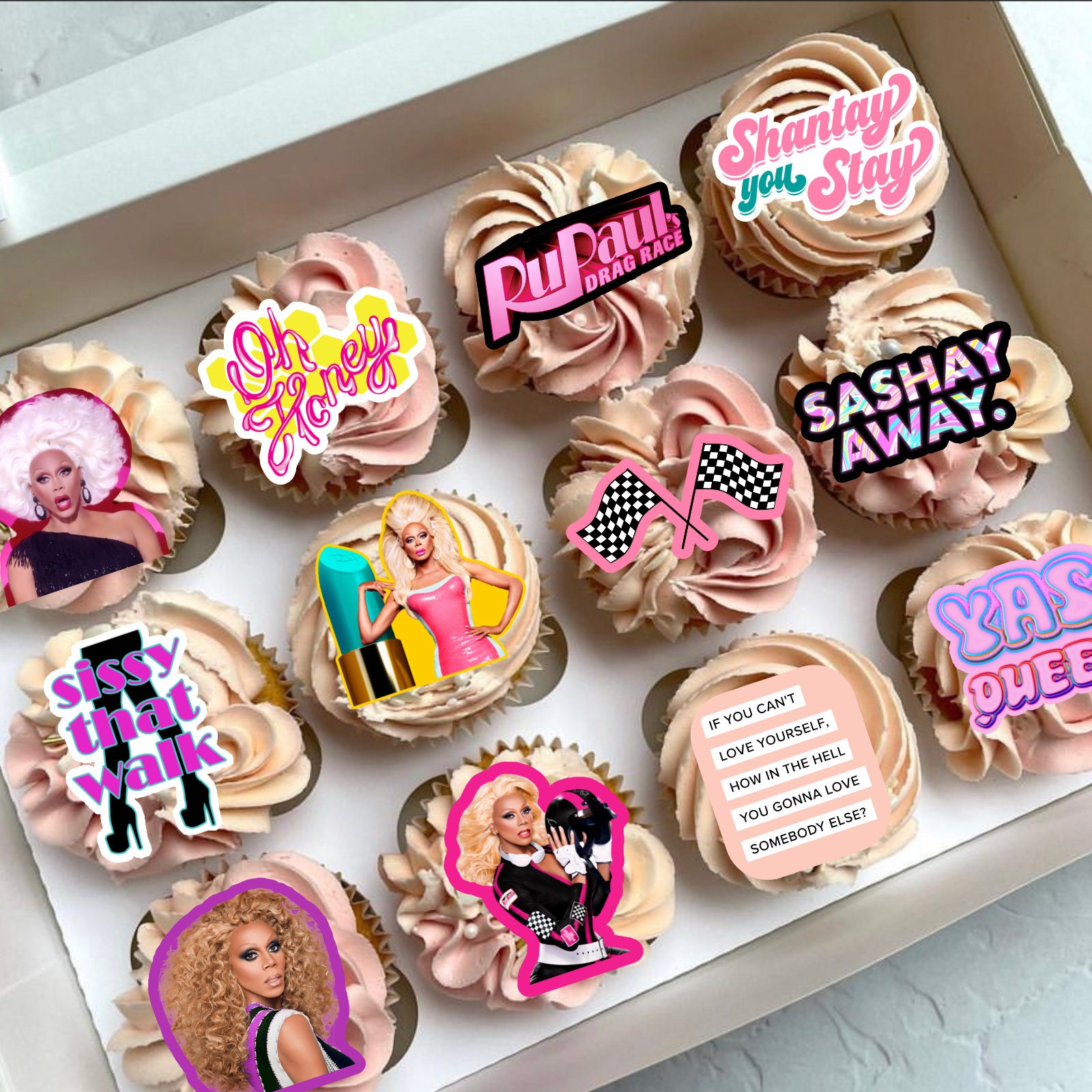Printable Ru Pauls Drag Race Cupcake Toppers Decoration Digital File ...