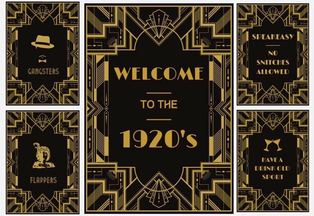 5 Great Gatsby 1920s Themed Party Signs - Etsy Ireland