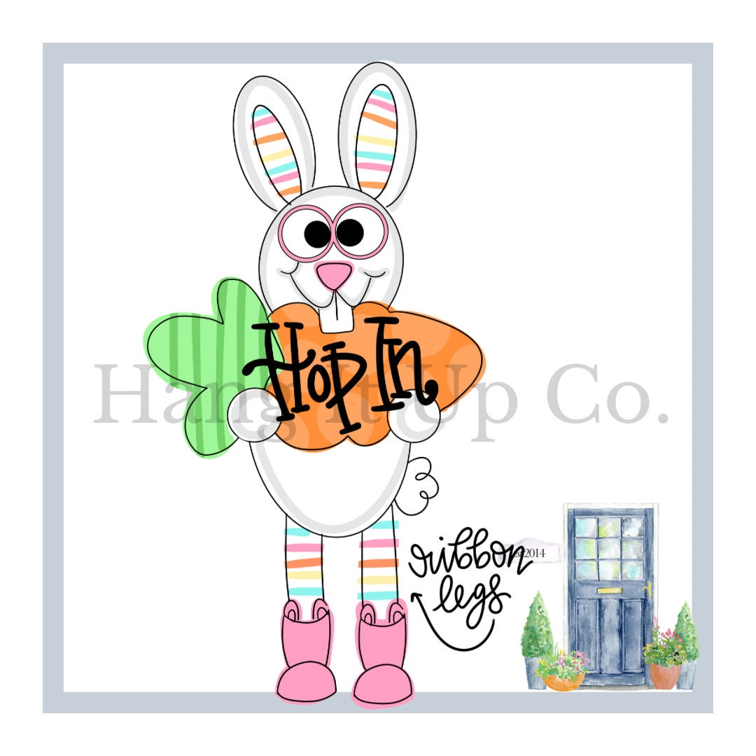 Colorful Bunny Ribbon Leg TEMPLATE - Etsy
