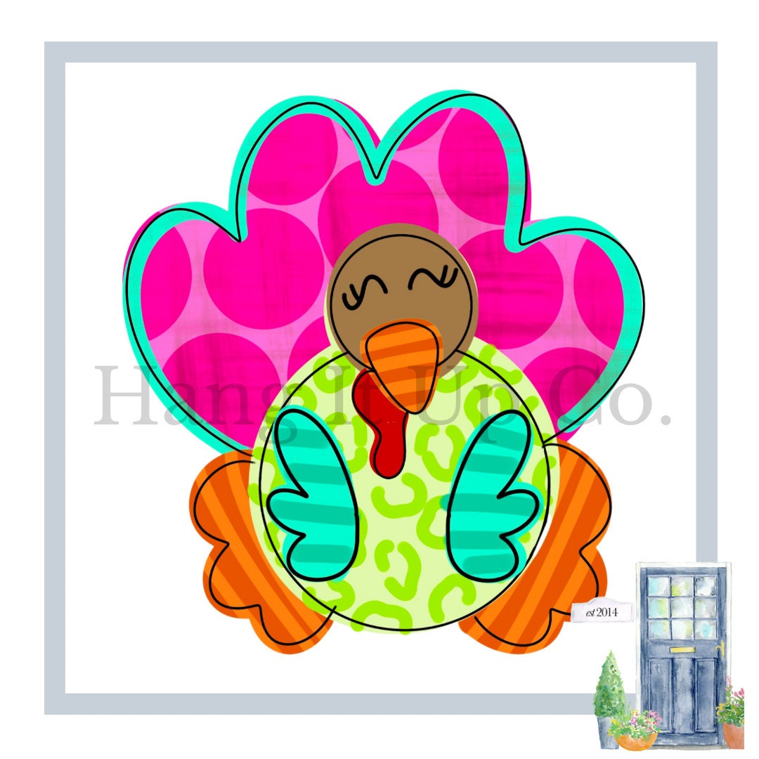 Funky Colorful Turkey TEMPLATE - Etsy