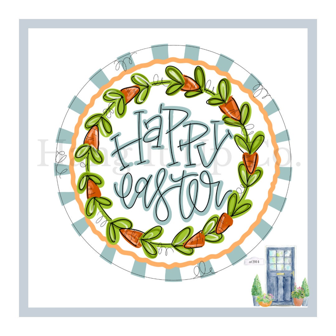 Happy Easter Circle TEMPLATE - Etsy