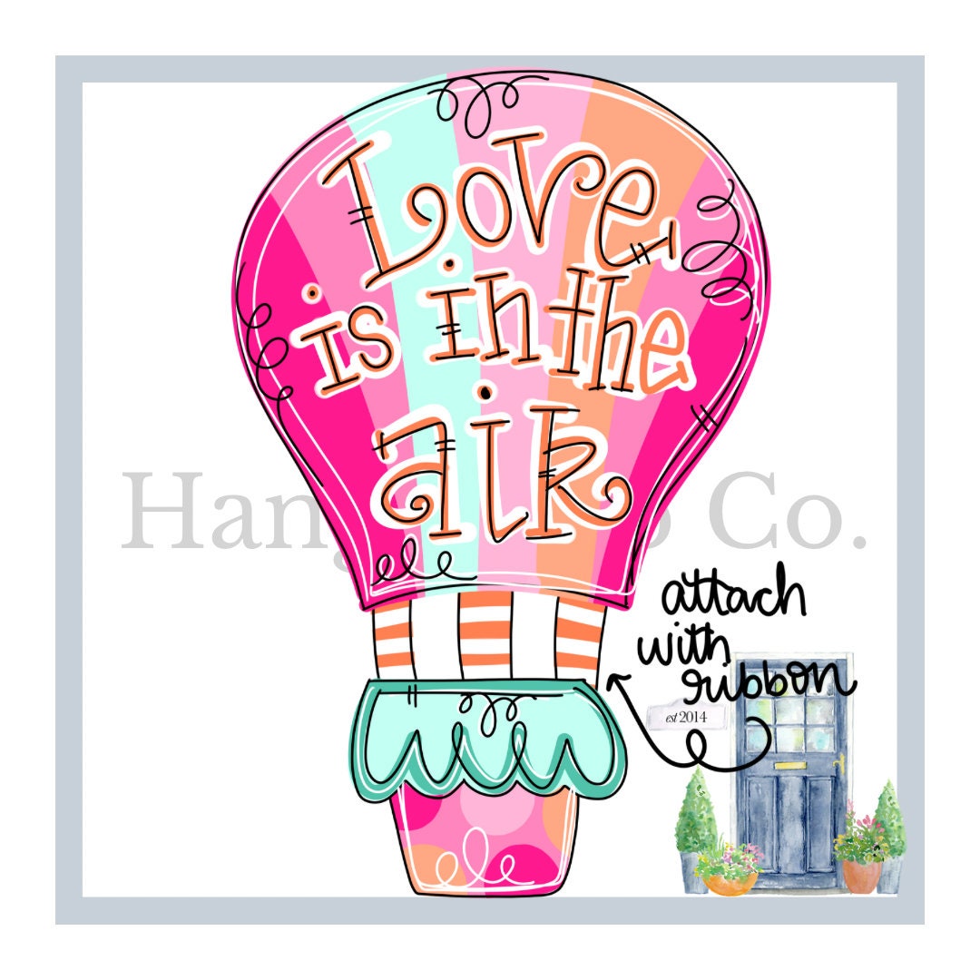 Valentines Hot Air Balloon TEMPLATE - Etsy