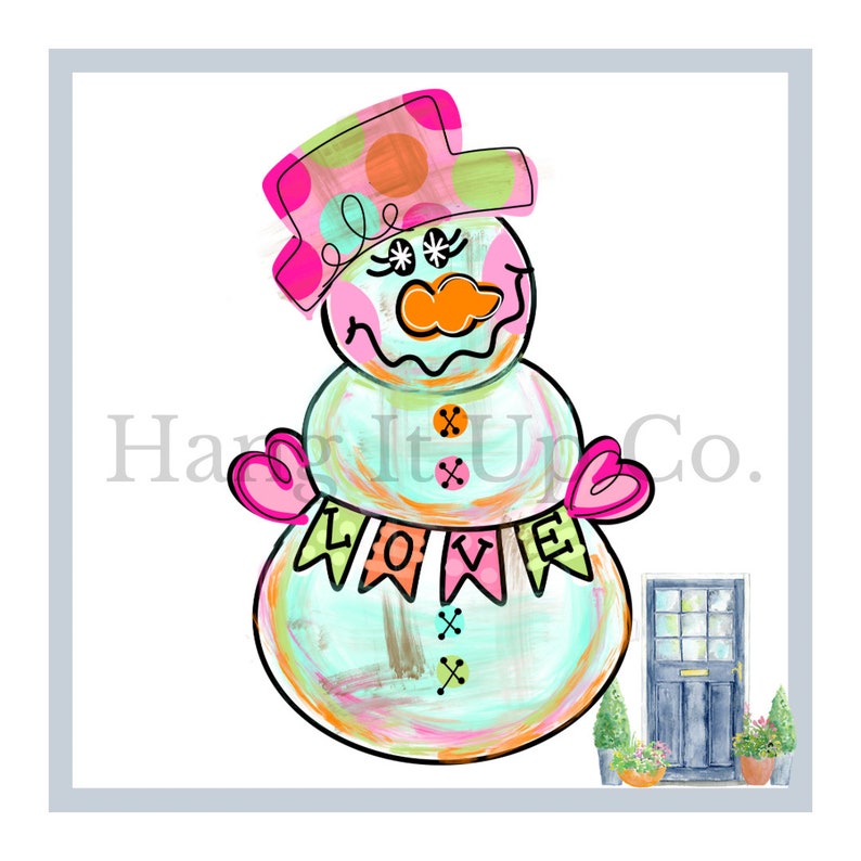 Valentines Snowman TEMPLATE - Etsy