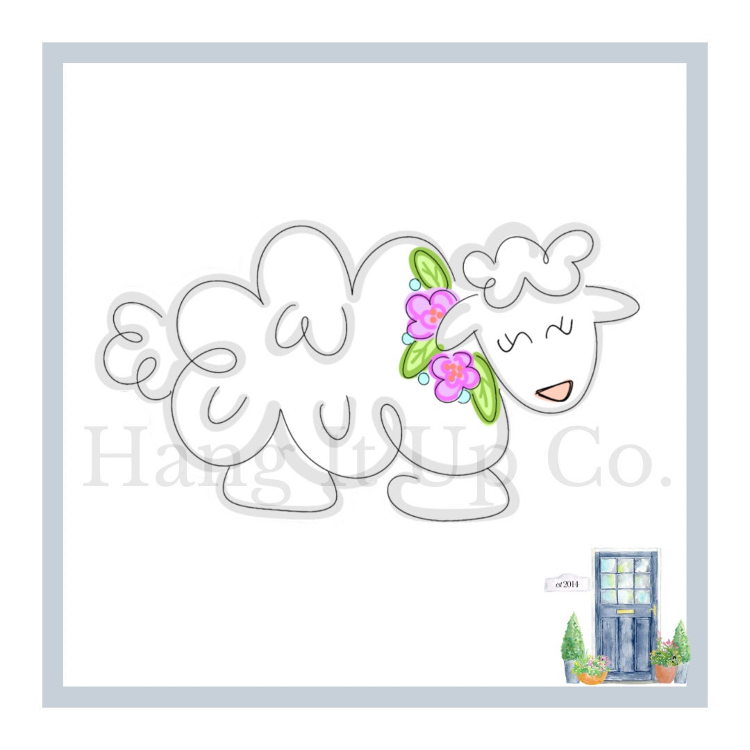Floral Lamb TEMPLATE - Etsy