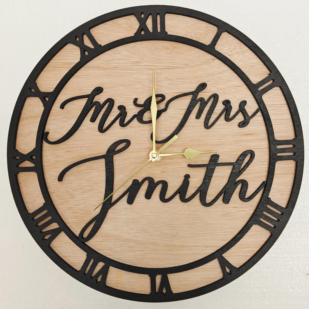 Custom Made Personalised Bespoke Wood Wooden Laser Cut Engraved Black ...