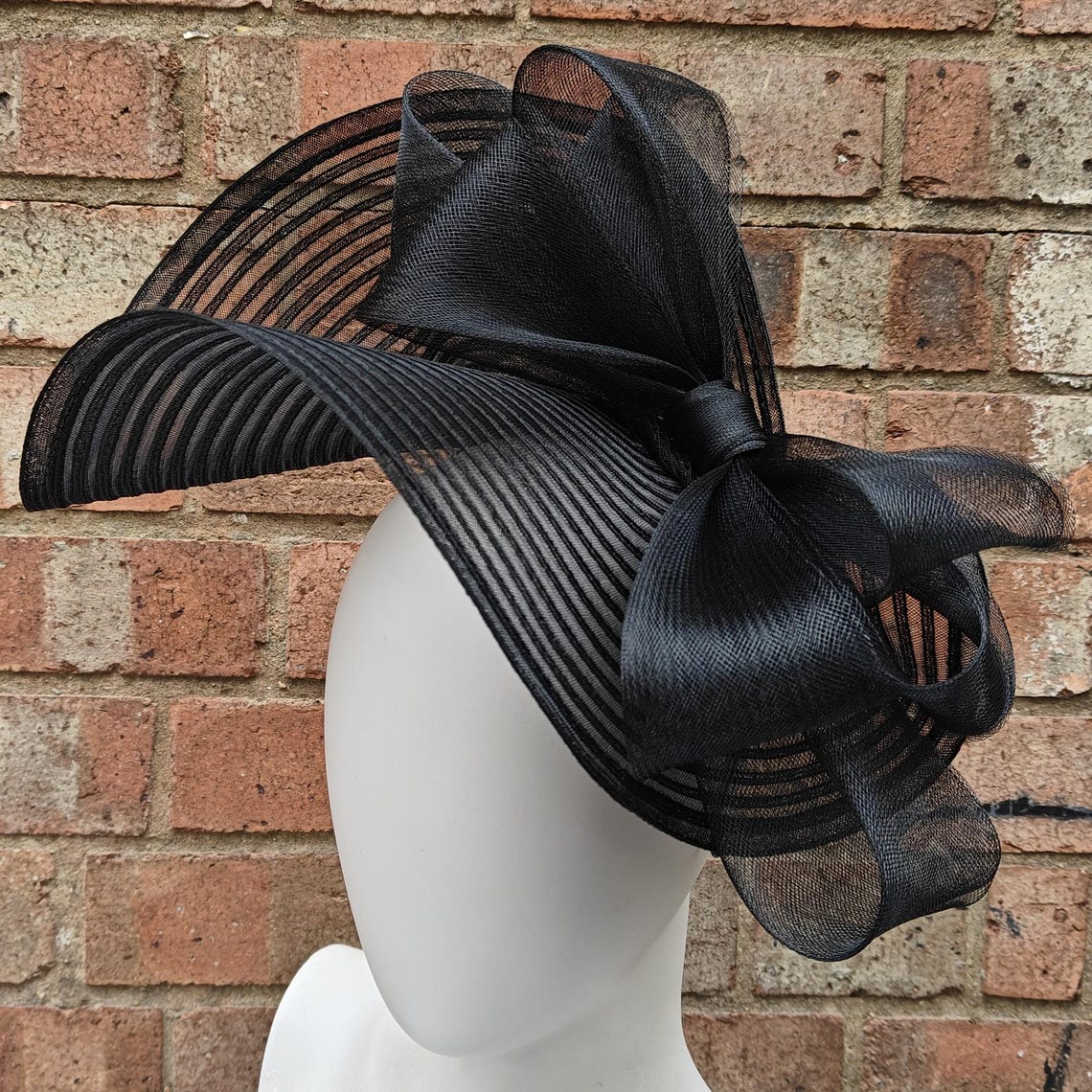 Black Crinoline Bow Fascinator Millinery Burlesque Wedding Hat on ...