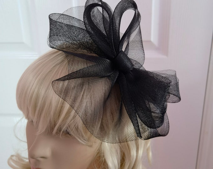 Mini Black Fascinator Flitter-by Mesh Black Fascinator - Etsy