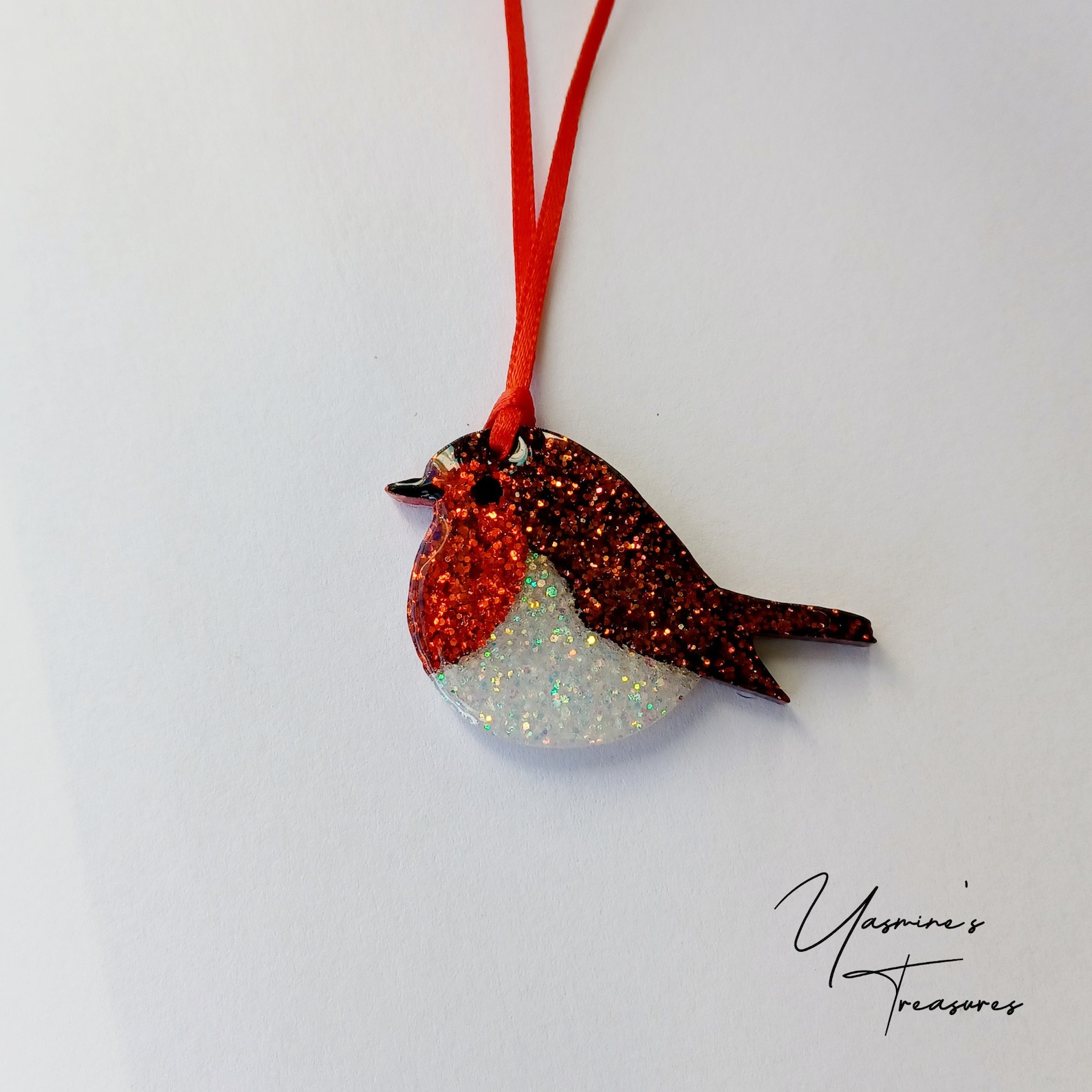 Handmade Small Glitter Robin Christmas Tree Decoration - Etsy