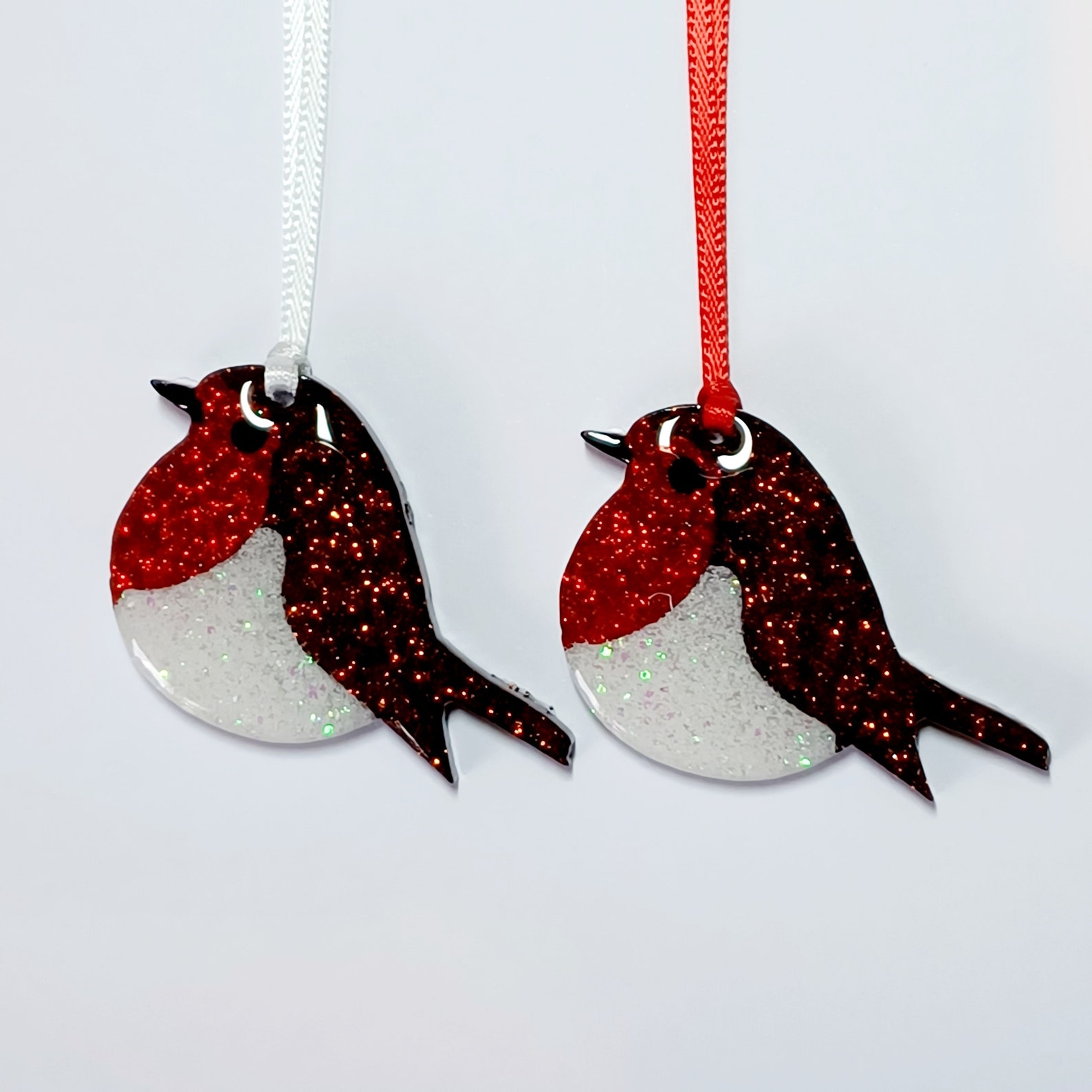 Handmade Small Glitter Robin Christmas Tree Decoration - Etsy