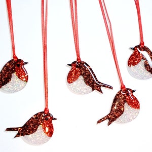 Handmade Small Glitter Robin Christmas Tree Decoration - Etsy