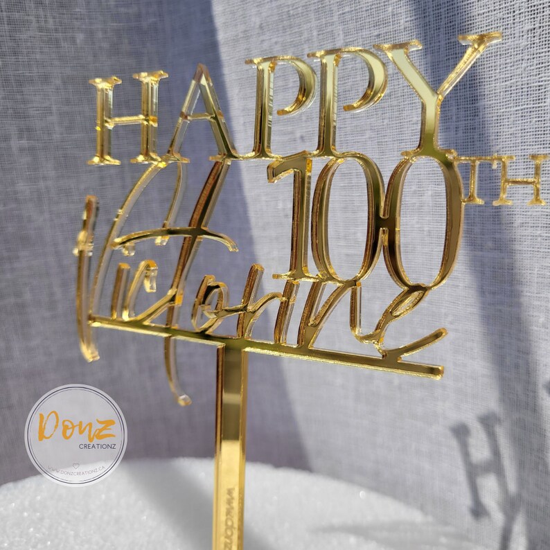 Cursive Personalized Happy Birthday Cake Topper | Acrylic | Birthday ...