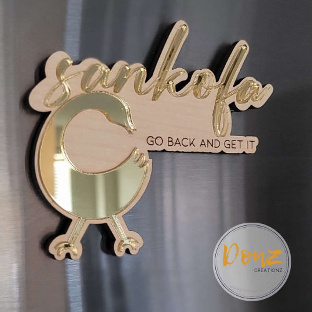 Sankofa Symbol Wooden Magnet - Handcrafted African Heritage Decor ...