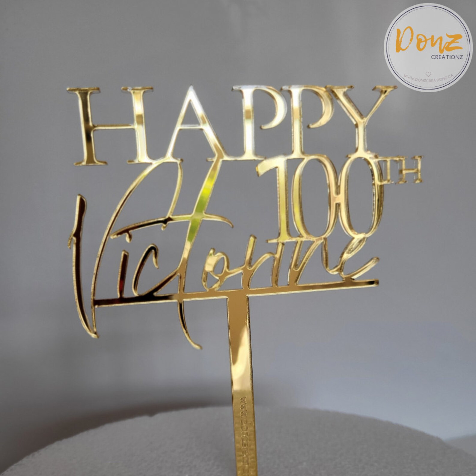 Cursive Personalized Happy Birthday Cake Topper | Acrylic | Birthday ...