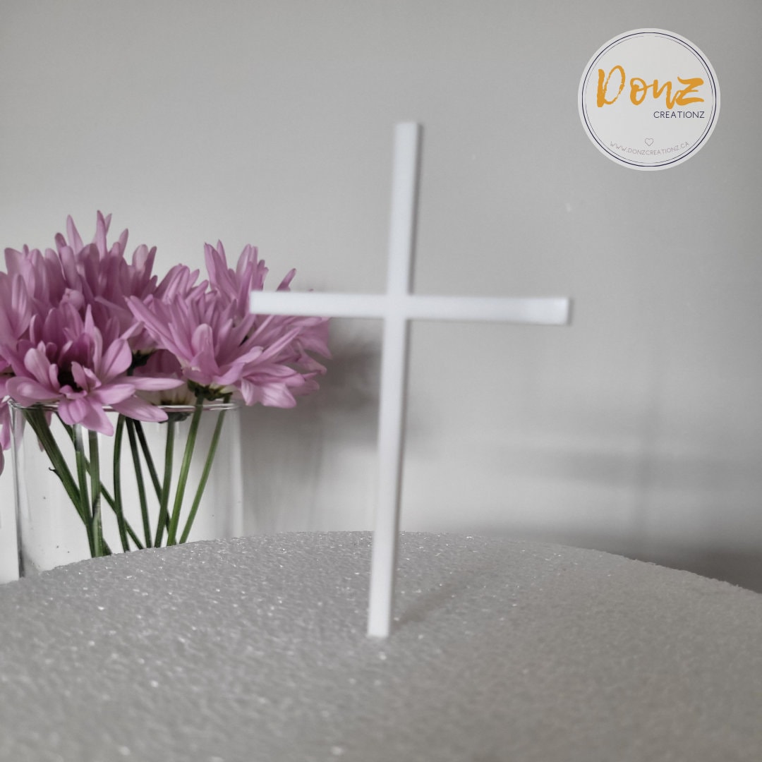 Cross Baptism Christening Cake Topper | First Communion | Catholic ...
