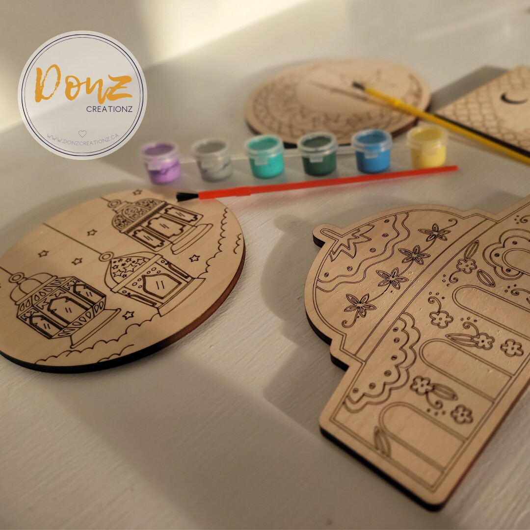 Ramadan Paint Your Own Wood Decor Wood Decor Islam Eid Mubarak Kareem ...