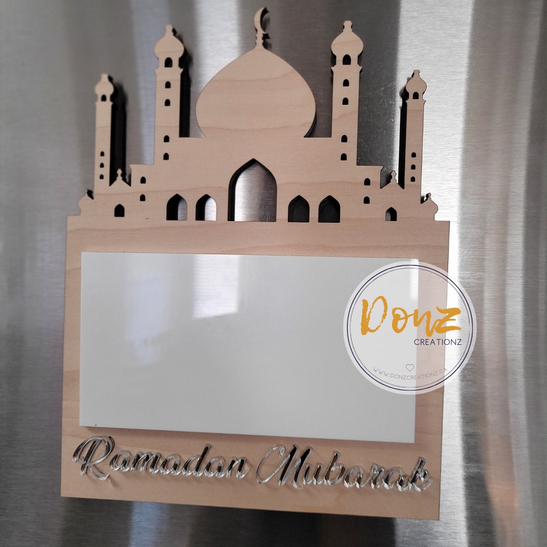 Masjid/mosque Dry Erase Ramadan Décor Magnetic Board | Acrylic | Wood ...