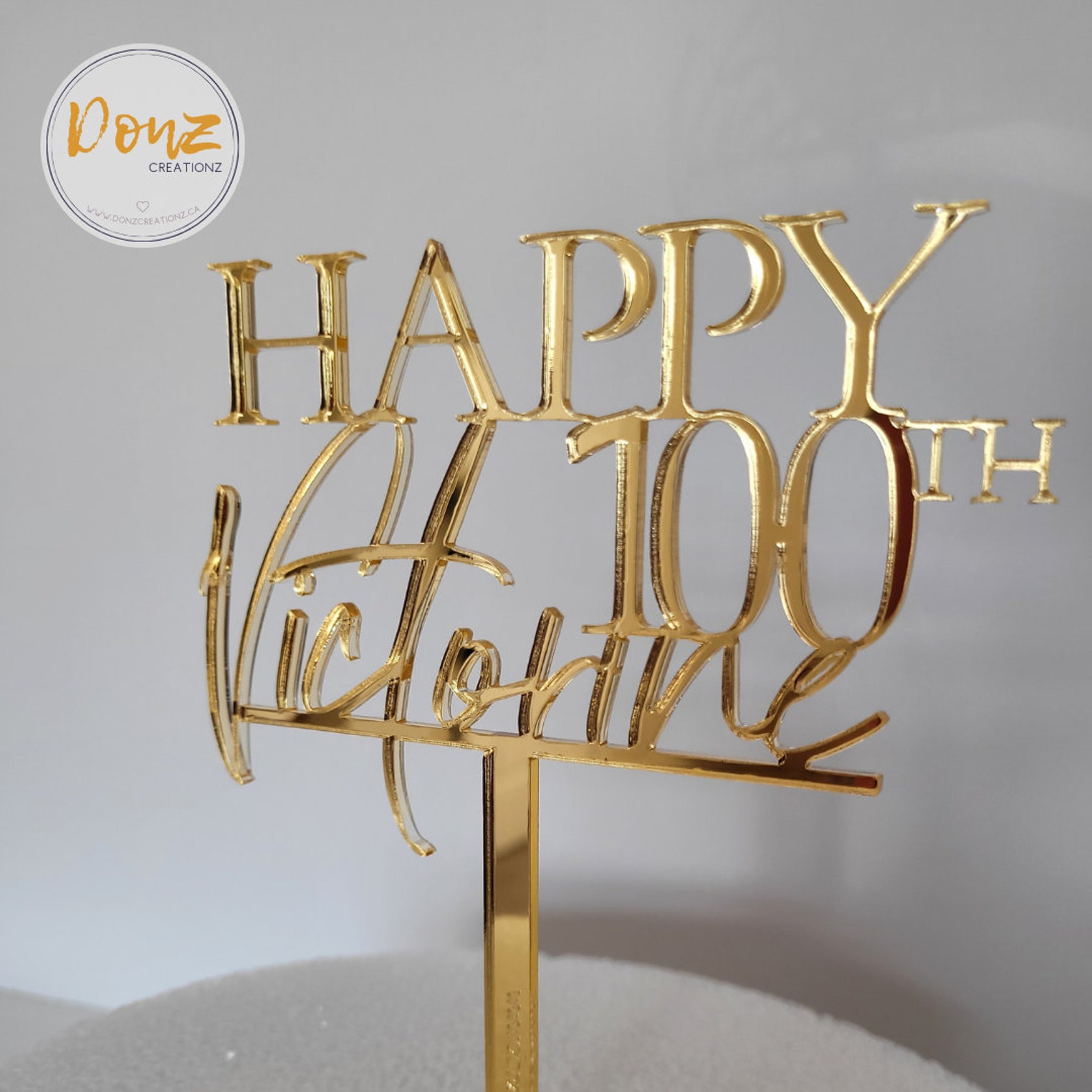 Cursive Personalized Happy Birthday Cake Topper | Acrylic | Birthday ...