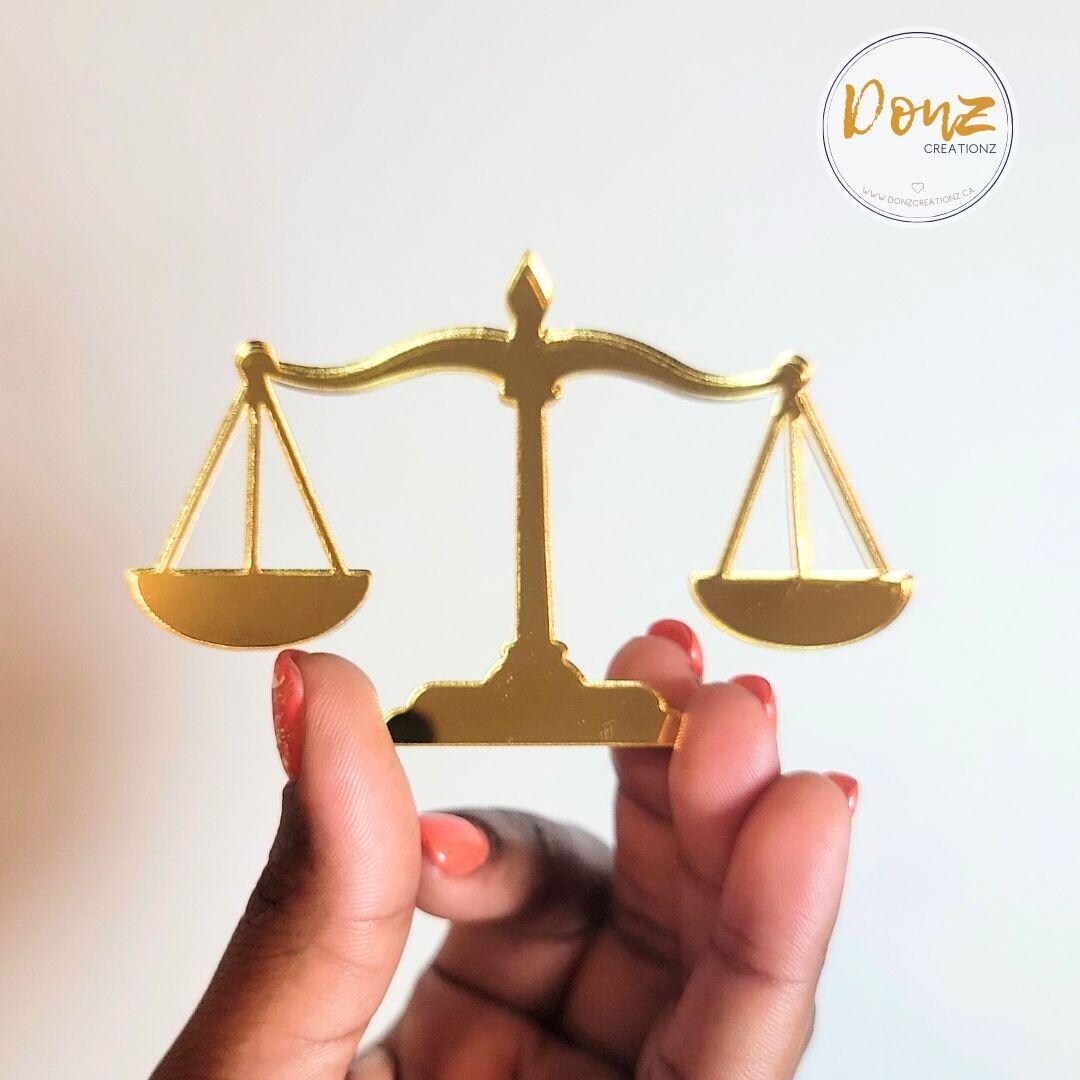 Scales of Justice Cake Charm | Cake Plaque | Graduation | Lawyer ...