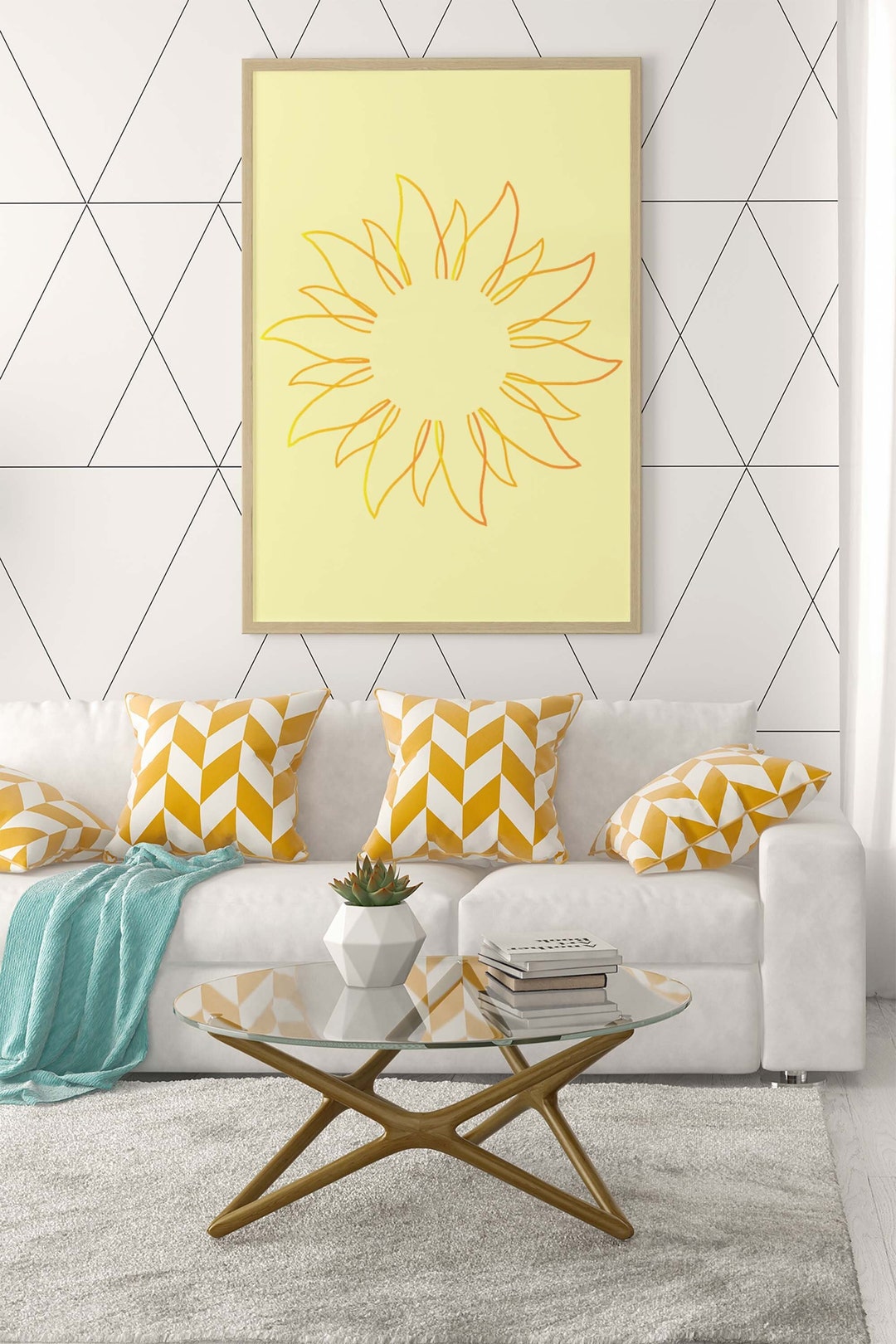 INSTANT DOWNLOAD Wireframe Sunflower - Etsy