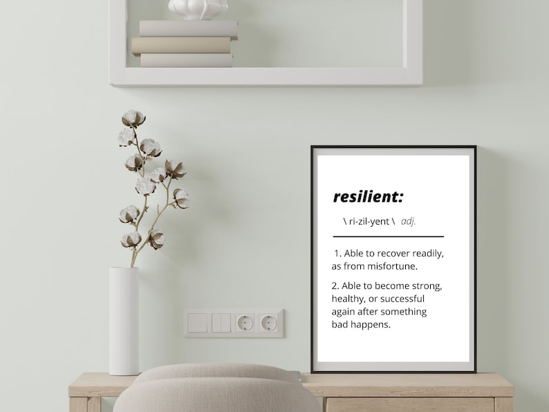 Resilient - Definition - Printable Wall Art, Inspirational Quote, 18x24 ...