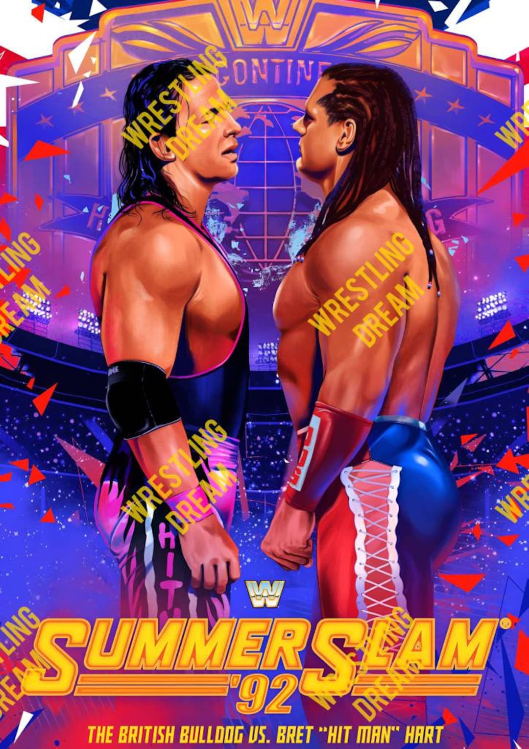 26. WWF WWE Summerslam 1992 Intercontinental Champion Bret Hitman Hart ...