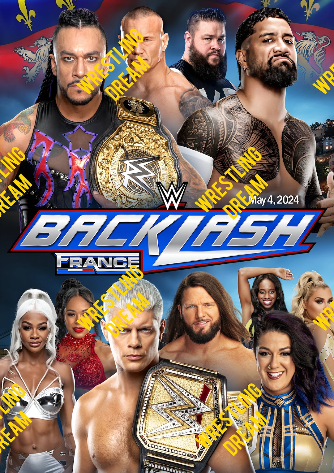 191.. WWE Backlash France 2024 Cody Rhodes AJ Styles Damien Priest Jey ...