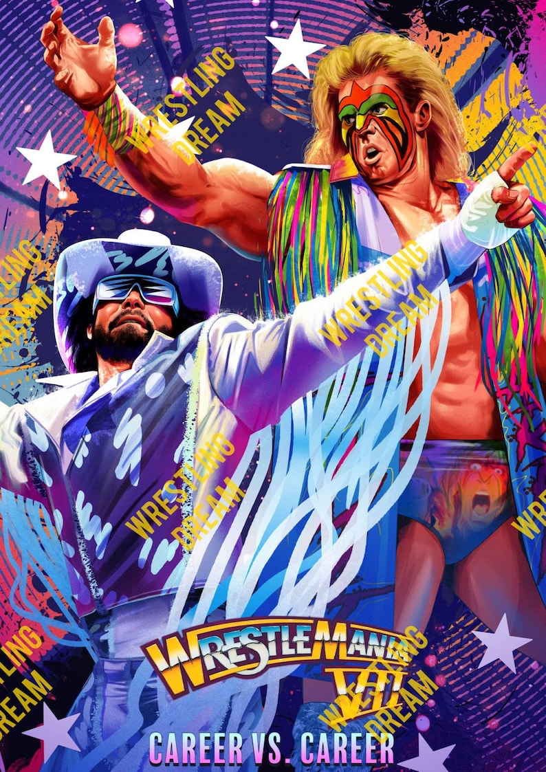 21.. WWF WWE Wrestlemania 7 Career Ending Match Macho Man Randy Savage ...