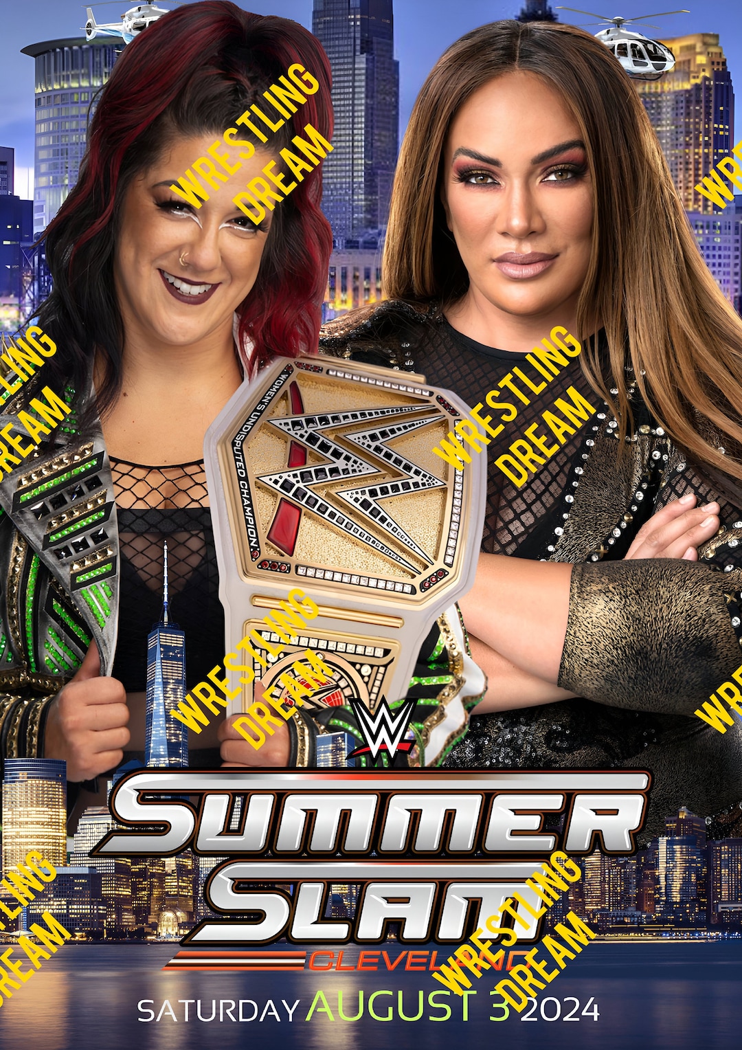 185.. WWE Summerslam 2024 Cleveland WWE Womens Champion Bayley Vs Nia ...
