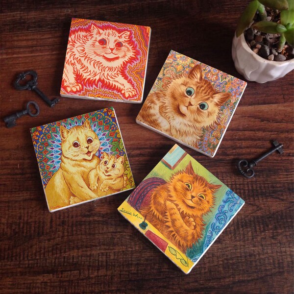 Cat Stone Coasters - Etsy