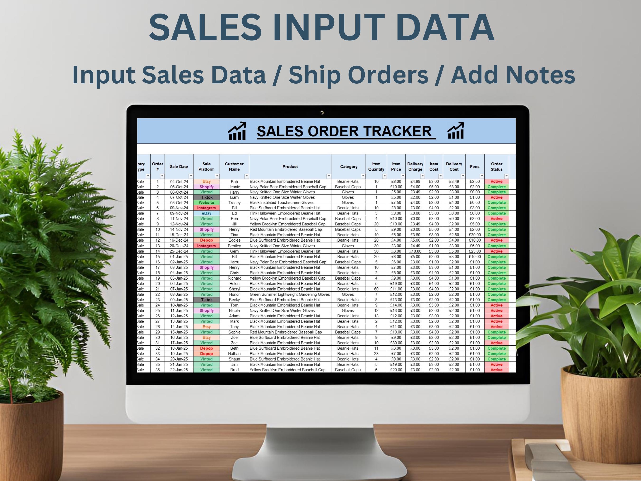 Sales Tracker Spreadsheet, Excel Sheets Sales Tracker, Online Sales ...