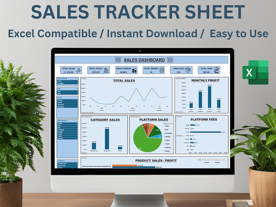 Sales Tracker Spreadsheet, Excel Sheets Sales Tracker,sales Dashboard ...