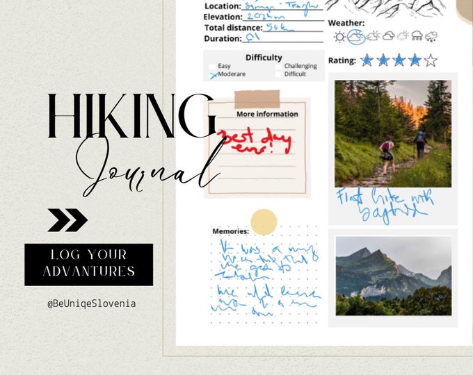 Hiking Journal Log, Hiking Trail Log, Instant Download Hiking Log ...
