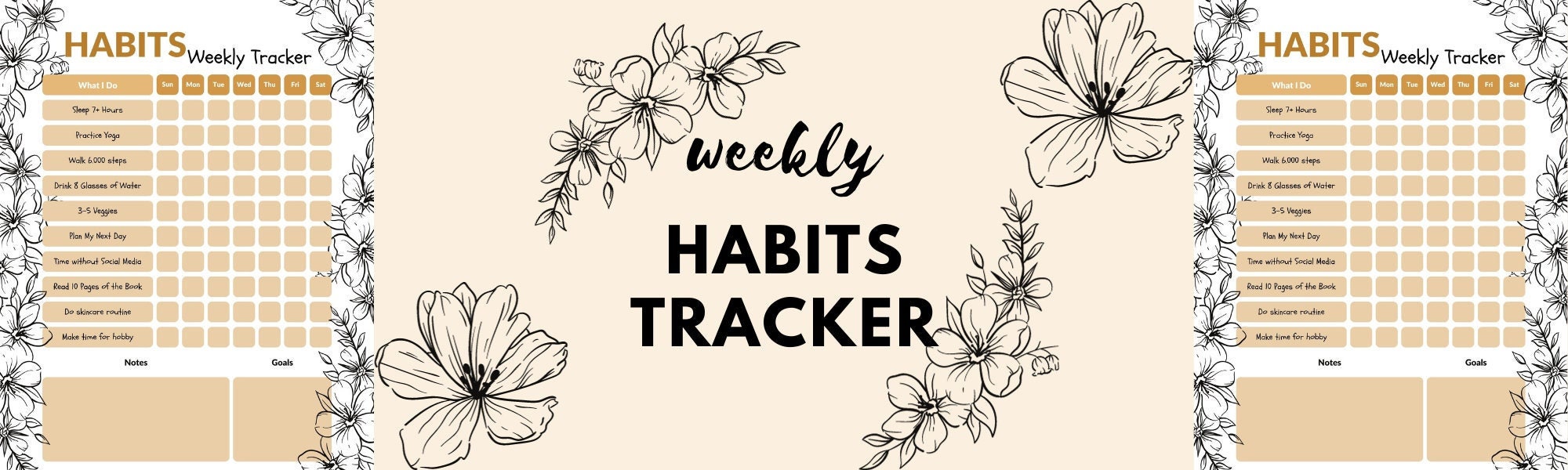 Weekly Habit Tracker Printable| Downloadable| Minimal Weekly Schedule ...