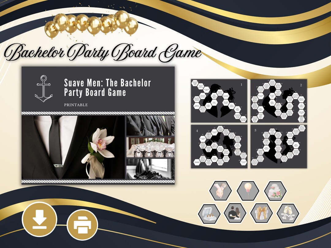 Printable Vintage Bachelor Party Board Game - Fun Game Night Idea ...
