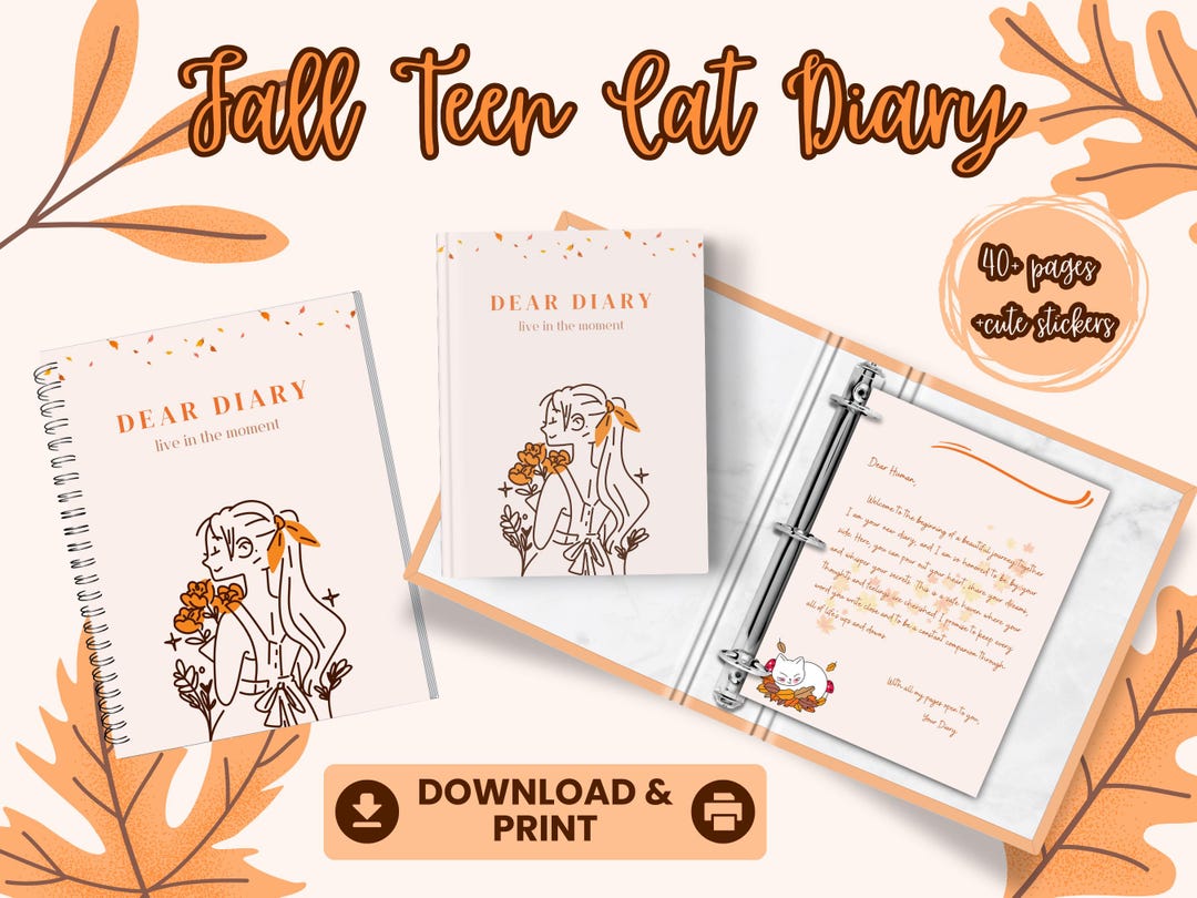 Instant Download Printable Fall Teen Diary & Self-reflection Journal ...