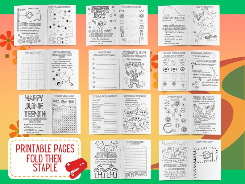 Juneteenth Fact Activity Booklet Coloring Pages | U.S. History ...