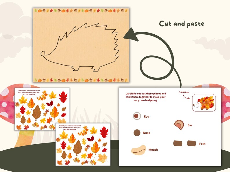 Fall Leaves Hedgehog Craft Kit | Printable Kids Activity | Autumn ...