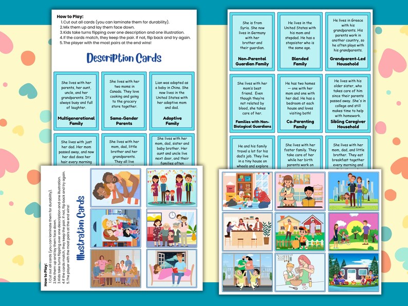 Families Around the World Matching Game | Printable Kids Activity ...