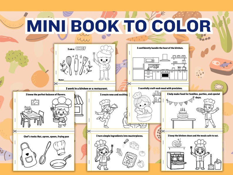Printable Little Chef Activity Pack for Kids Cooking Worksheets, Career ...