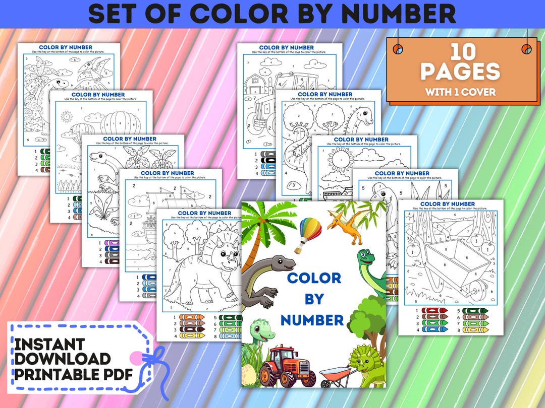 Fun & Easy Boy Color by Number Printable – Educational Kids Coloring ...